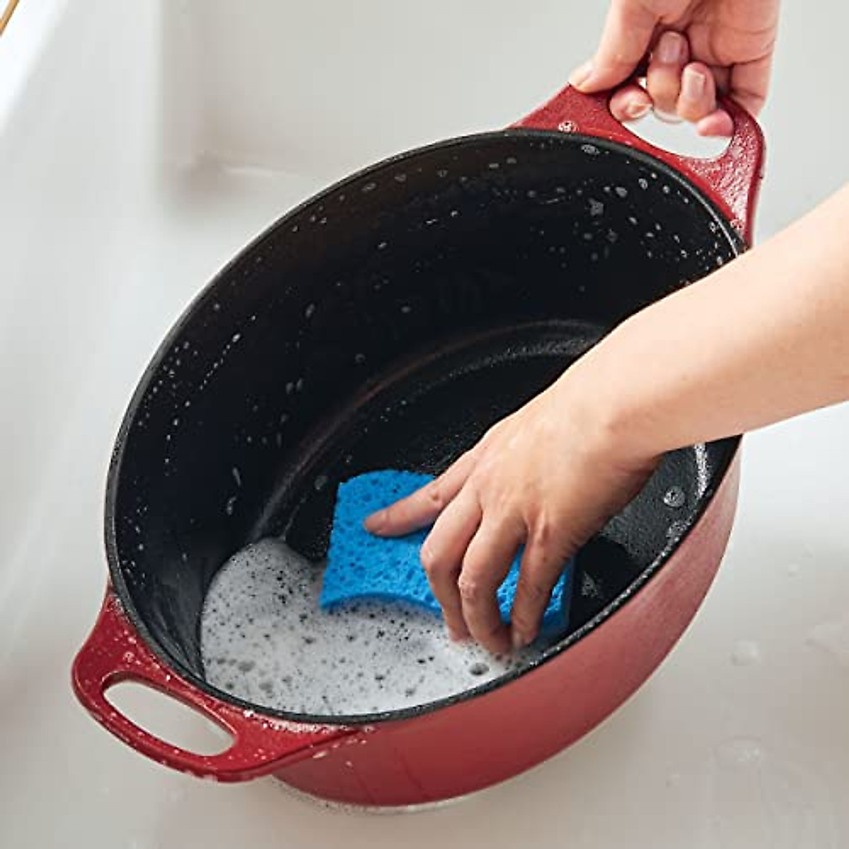 Rachael Ray NITRO Cast Iron Dutch Oven, 6.5 Quart, Red