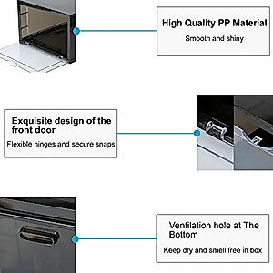SneakNeat Sneaker Storage Container - 10 Pack, Durable Shoe Box Set with Drop Front Door - Store Up to Men's USA Size 13 - Free Standing Stackable Household Organizer - Stores, Protects, Displays Shoe Collection (Black)
