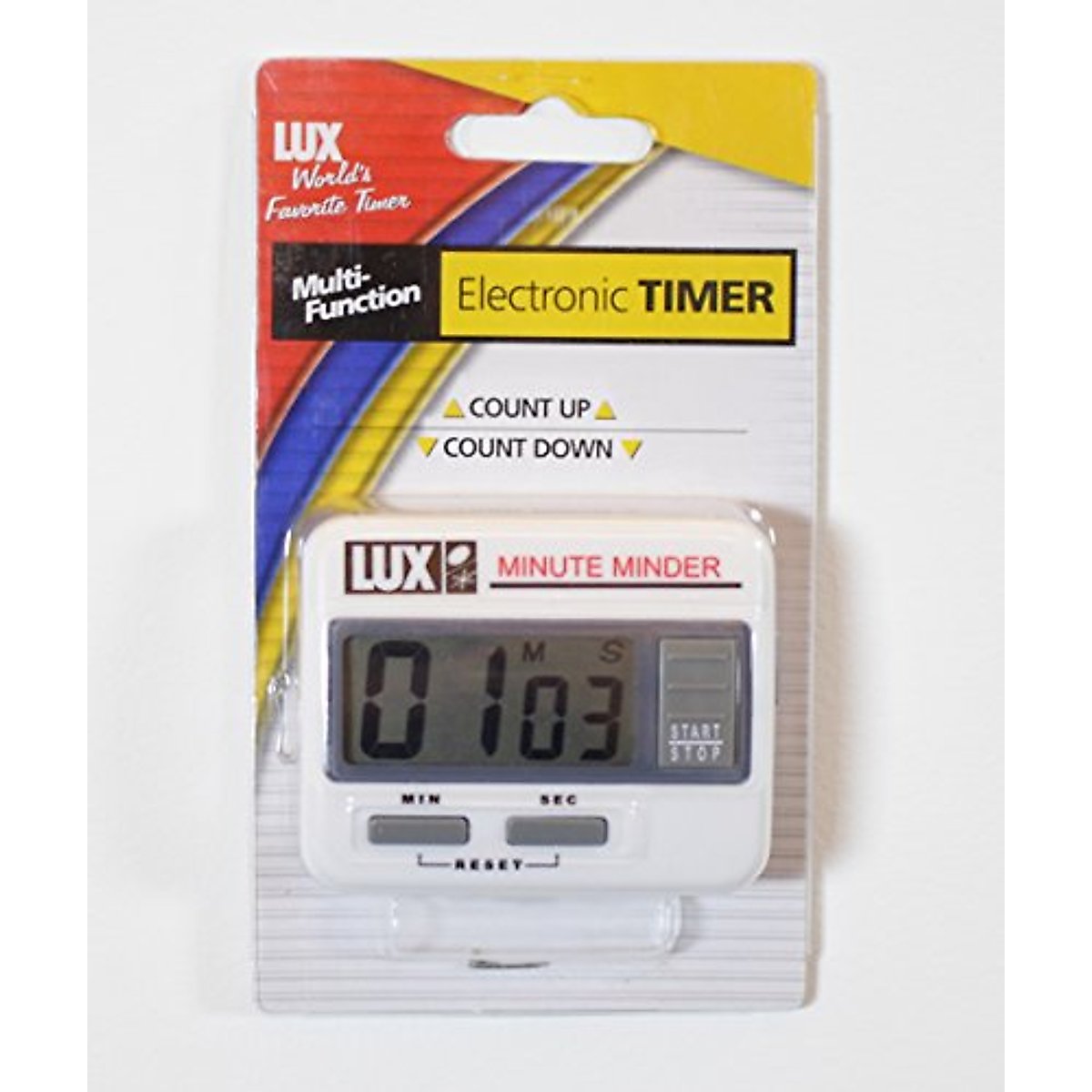 Lux Cu100 Large Number Display, Magnetic Back Kitchen Digital Count Up/Down Timer, White