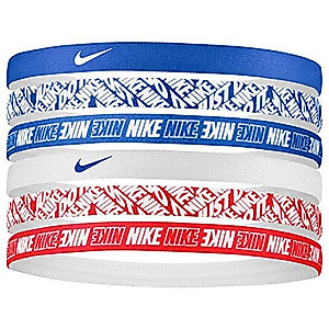 Nike Printed Headbands 6Pk (Blue/White/Red) - Unisex