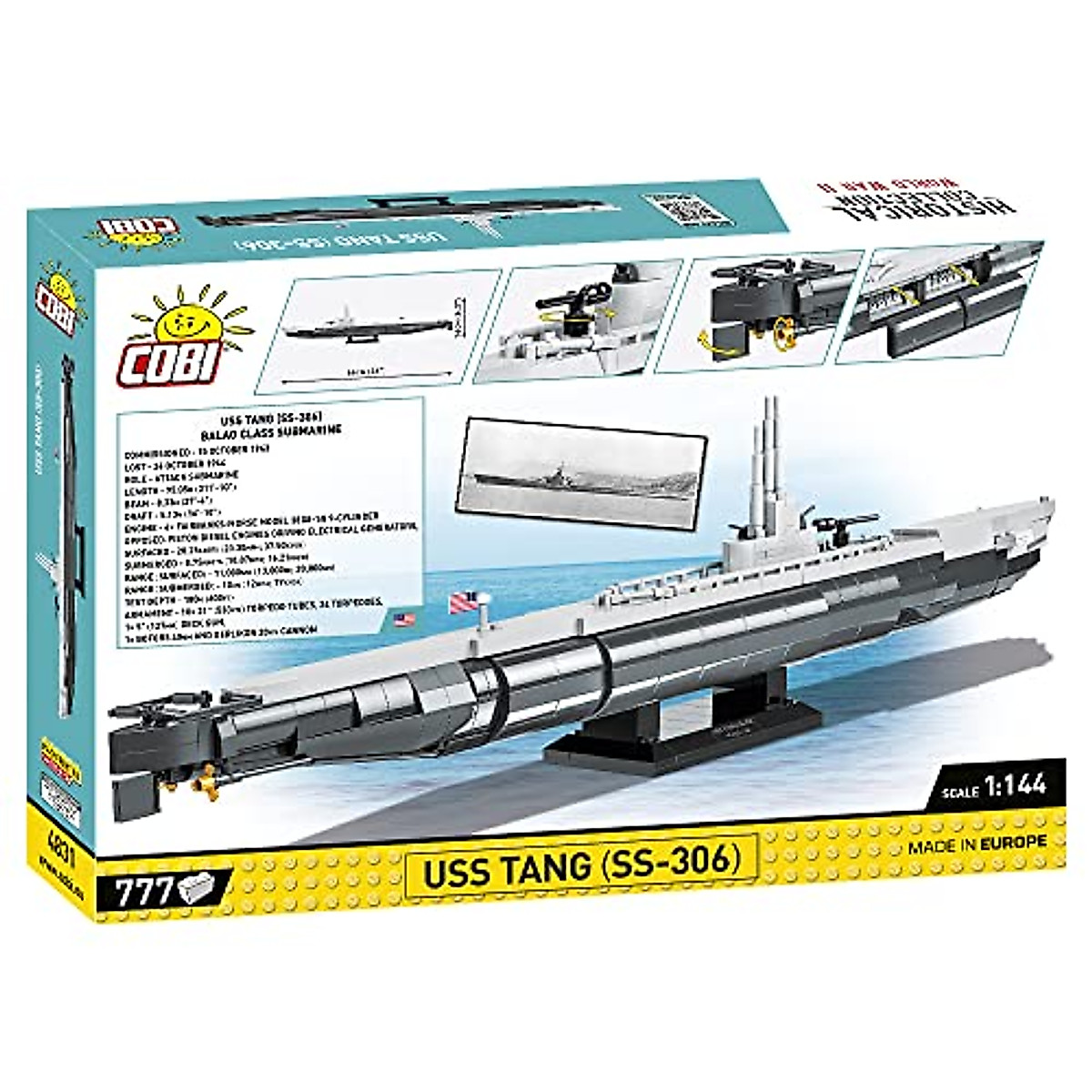 COBI Historical Collection World War II USS TANG (SS-306) Submarine For 9+ years