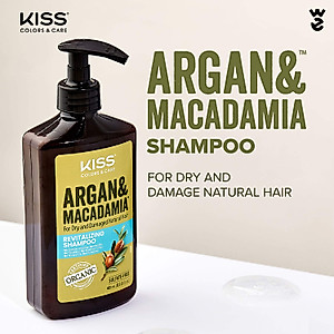KISS Color & Care Argan & Macadamia For Dry and Damaged Natural Hair Shampoo & Conditioner Value Set