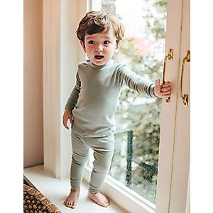 VAENAIT BABY Kids Long Sleeve Modal Sleepwear Pajamas 2pcs Set Modal Mint S