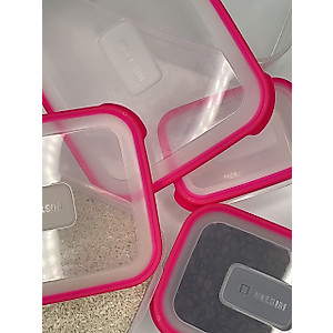 HELSIM Pink 10-Piece Containers Set with Lids for Storage, Lunch, and Meal Prep, Dishwasher & Microwave Safe