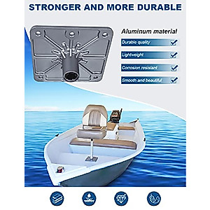 MATINA Boat Seat Base, 7" x 7" Aluminum Boat Seat Pedestal & Base with 3/4" Pin Post Socket, Heavy Duty Boat Accessories for Boat Seat Post & Boat Seat Mount to Install Boat Seats, 1 Pack