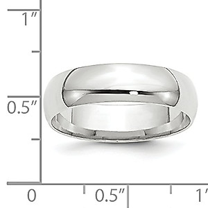 Solid 10k White Gold 6 mm Comfort Fit Wedding Band Ring Size 4.5