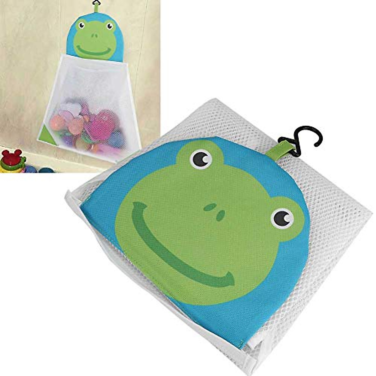 Jiawu Bath Tub Toy Organizer, Mesh Toys Storage Net, Holder Basket Organizer Mesh Bathroom Toys Durable Bath Tub Toy for Stuffed Animal Organizering(Green)