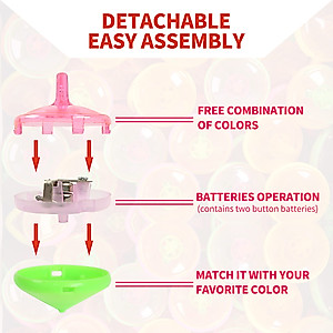 PROLOSO 100 Pcs Light Up Spinning Tops LED Flashing Spinners with Gyroscope