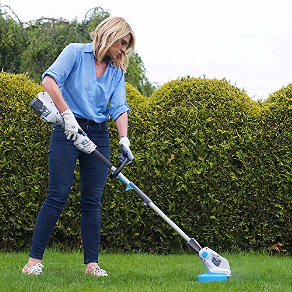 2x40V Cordless String Trimmers Kit Lightweight Grass Trimmer & Edger Weed Trimmer Alu Foldable Shaft for Garden, Including 6 Spare Blades, 2pc Battery & 1pc Charger