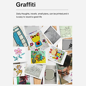 Mini Thermal Printer, Student Mini Printer, Portable Pocket Tool with Paper Roll, Charging Cable, Suitable for Students