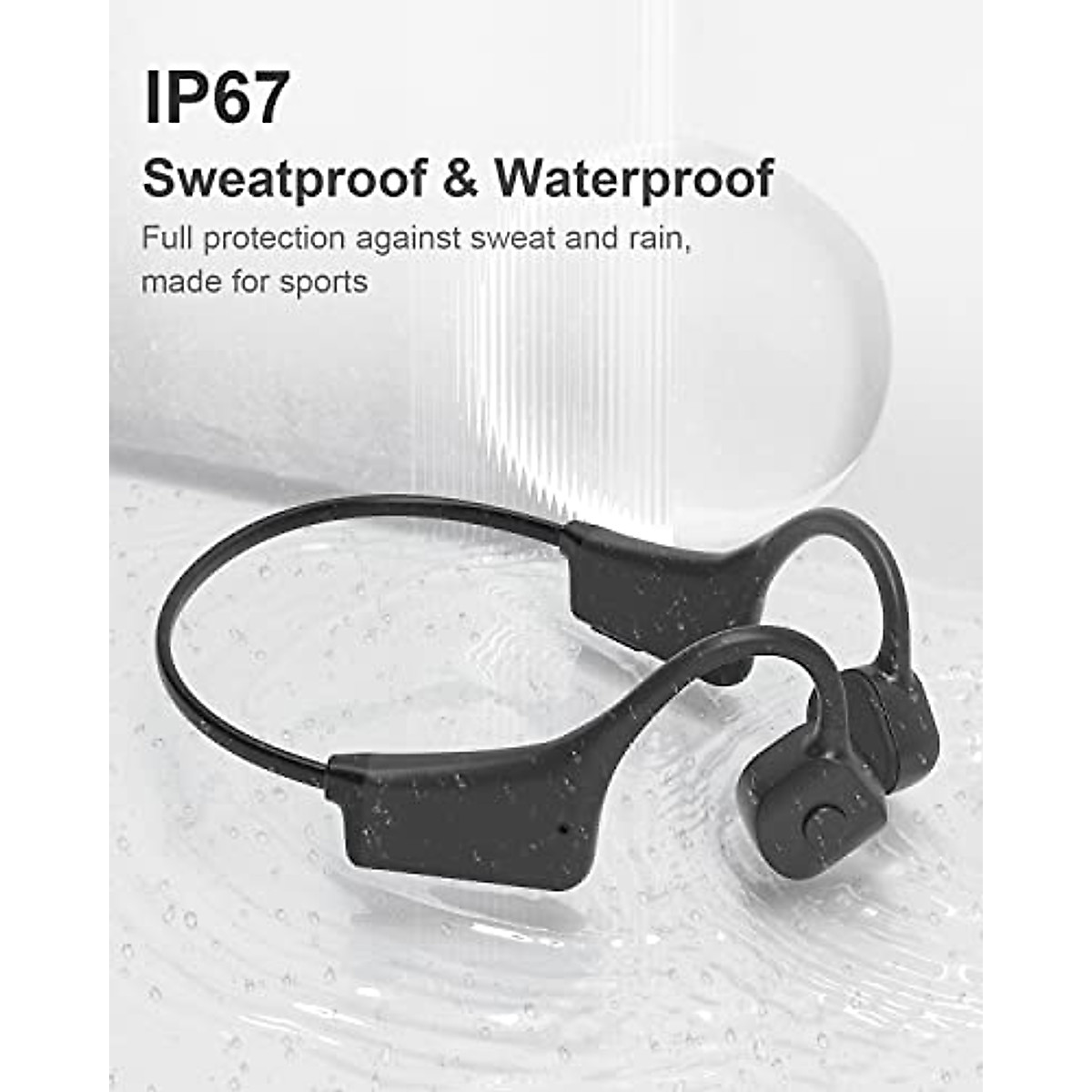 Guudsoud Bone Conduction Headphones,Open Ear Headphones Wireless Bluetooth 5.2 with Mic,Waterproof Sweatproof Sport Earphones