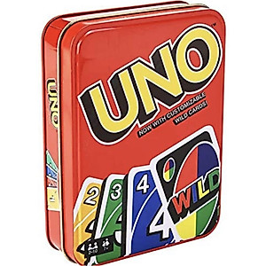Mattel Games UNO Deluxe Card Game for with 112 Card Deck, Scoring Pad and Pencil, Kid Teen & Adult Game Night for 2 to 10 Players, Makes a Great Gift for 7 Year Olds and Up
