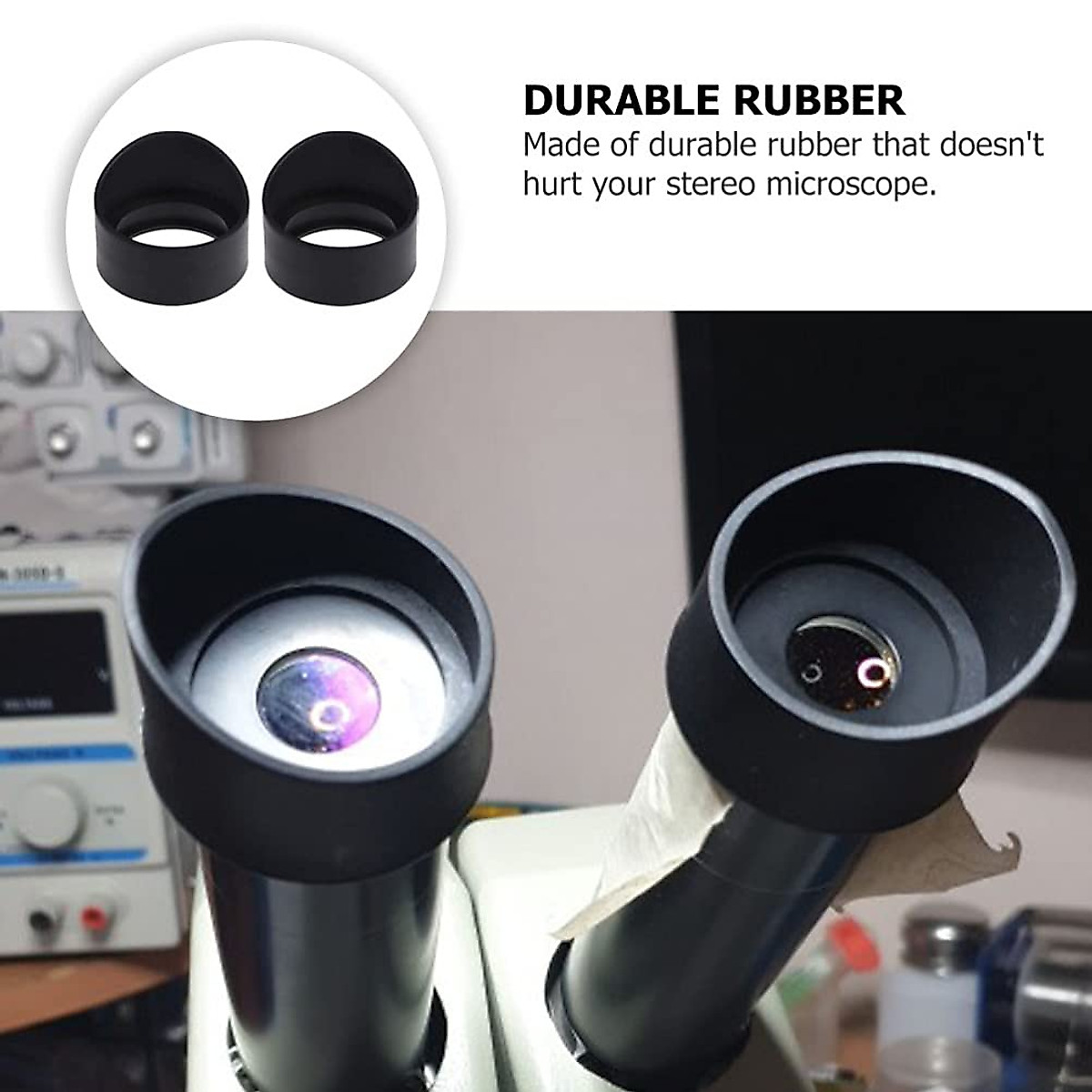 TEHAUX 2 pcs Soft Rubber Eyepiece Eye Shield 33mm Eye Guards Cups Eyepiece Covers for Binocular Microscope