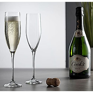 Godinger Champagne Glasses, Stemmed Champagne Flutes, Champagne Glass, European Made - 8oz, Set of 2