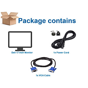 Dell 17 inch HD Computer Desktop Tower LCD Monitor, LED Backlit Display, VGA Port, 5ms Response time, 1280 x 1024 Resolution (Renewed)
