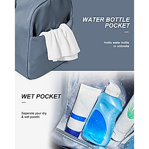 Gym Bag Womens Mens with Shoes Compartment and Wet Pocket Travel Duffel Bags for Women for Plane Sport Gym Tote Bag with Toiletry Bags Waterproof Weekend Overnight Carry on Bag Hospital Holdalls