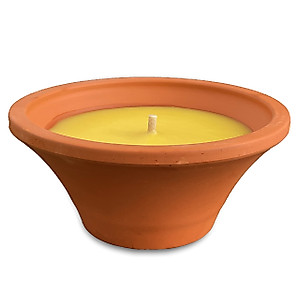 Citronella Candles,Outdoor Large Citronella Scented Candles Set, Aromatherapy Candle - Large Flame Wick in Terracotta Bowl - for Home Garden Patio Balcony BBQ Party Outside Camping - 6 Pack