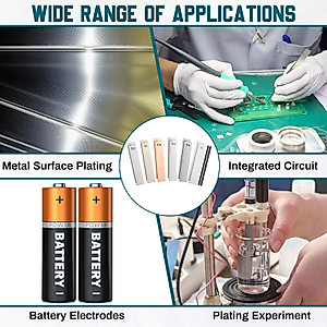 Gisafai 14 Piece Metal Electrodes Set Electrode Strips Set 2 Aluminum 2 Copper 2 Zinc 2 Nickel 2 Tin 2 Iron and 2 Carbon for Scientific Experiments Electroplating Plating