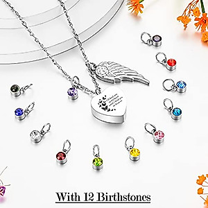 XIUDA Heart Cremation Jewelry for Ashes Urn Necklace with Birthstones Ash Necklace Memorial Cremation Necklace-I'll Hold You in My Heart Until I Hold You in Heaven