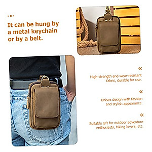CUBTOL 2pcs Fanny Pack Pocket Holster Multitool Holster Loincloth for Men Duty Belt Accessories Tool Pouch Belt Pouch Wear a Belt Men's Toolbox Pu Light Brown Waist Pack for Men