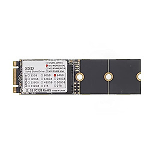 ASHATA M.2 NGFF SATA SSD Internal Solid State Drive, Read/Write Speed up to 450/550MB/s, Internal SSD Compatible with Laptop & PC Desktop(64GB)