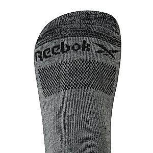 Reebok Women''s No-Show Athletic Performance Low Cut Cushioned Socks (6 Pack), Size 4-10, Black/Heather Grey