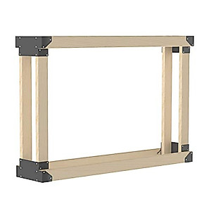 c2M Width Adjustable Outdoor Firewood Log Storage Rack 68 Piece Bracket Kit (2 Pack) | Heavy Duty Adjustable Custom Wood Storage Holder for Fireplace or Firepit | Made in the USA