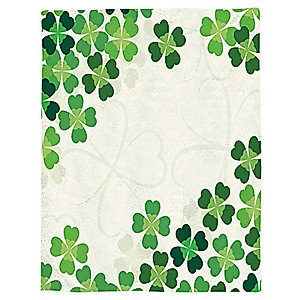 Gogobebe Flannel Fleece Throw Blanket for Sofa Couch Bed St. Patrick's Day Shamrock Spring Irish Festival Lucky Clovers Leaves Soft Cozy Lightweight Blanket for Adults/Kids 39x49inch