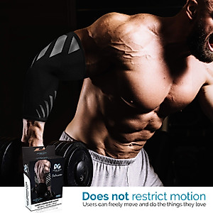 Elbow Compression Sleeve for Men & Women - Elbow Brace for Tendonitis and Tennis Elbow Relief, Golf Elbow, Joint Pains, Bowling, Weightlifting in Premium Breathable Fabric (1 Piece GREY Medium)