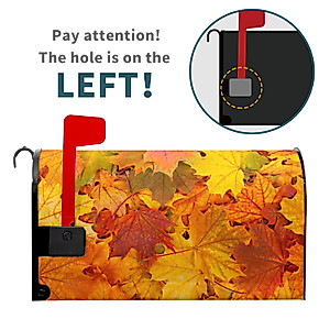 Granbey Fall Maple Leaves Mailbox Cover Magnetic Custom Autumn Decor Colorful Painting Wraps Post Letter Box Decorative for Outside Garden Yard Home Standard Mailbox 18x21 in
