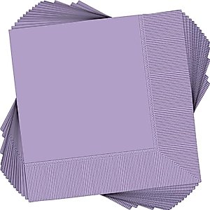 Festive Lavender 2-Ply Beverage Napkins - 5" x 5" (Pack of 40) - Durable, Absorbent & Vibrant - Perfect for Parties, Holidays & Special Occasions