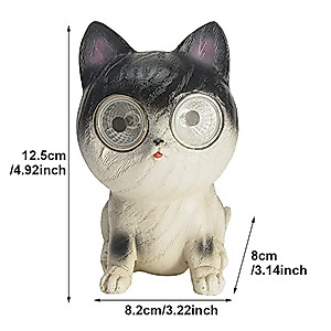 Bright Eyes Solar Light LED Pet Animal Garden Ornaments Gift Decorations Solar Outdoor LED Light Eyes Animal Statue for Garden, Patio, Lawn, and Yard Décor