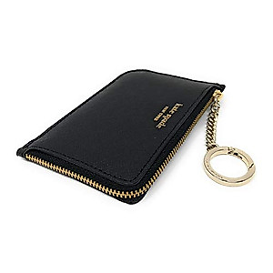 Kate Spade New York Medium L-Zip Leather Card Holder Keychain Black