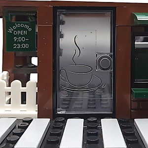 General Jim's Modular City Building Blocks Coffee Shop Set – 283 Pieces | 2-Story Café Playset | Compatible with Major Brick Brands | Coffeemaker, Restaurant Seating, Menu Board & Walk-Up Window