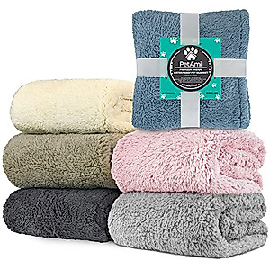 PetAmi Fluffy Waterproof Dog Blanket for Small Medium Dogs, Soft Warm Pet Sherpa Throw Pee Proof Couch Cover, Reversible Cat Puppy Bed Blanket Sofa Protector, Plush Washable Pad (Beige Cream, 29x40)