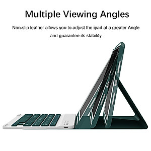 Divufus Keyboard Case for iPad Mini 5th & Mini 4th Generation 7.9 Inch [Magnetic Detachable Wireless Keyboard][Support 3 System] Flip Stand Case with Pencil Holder for iPad Mini 4/5 7.9", Dark Green