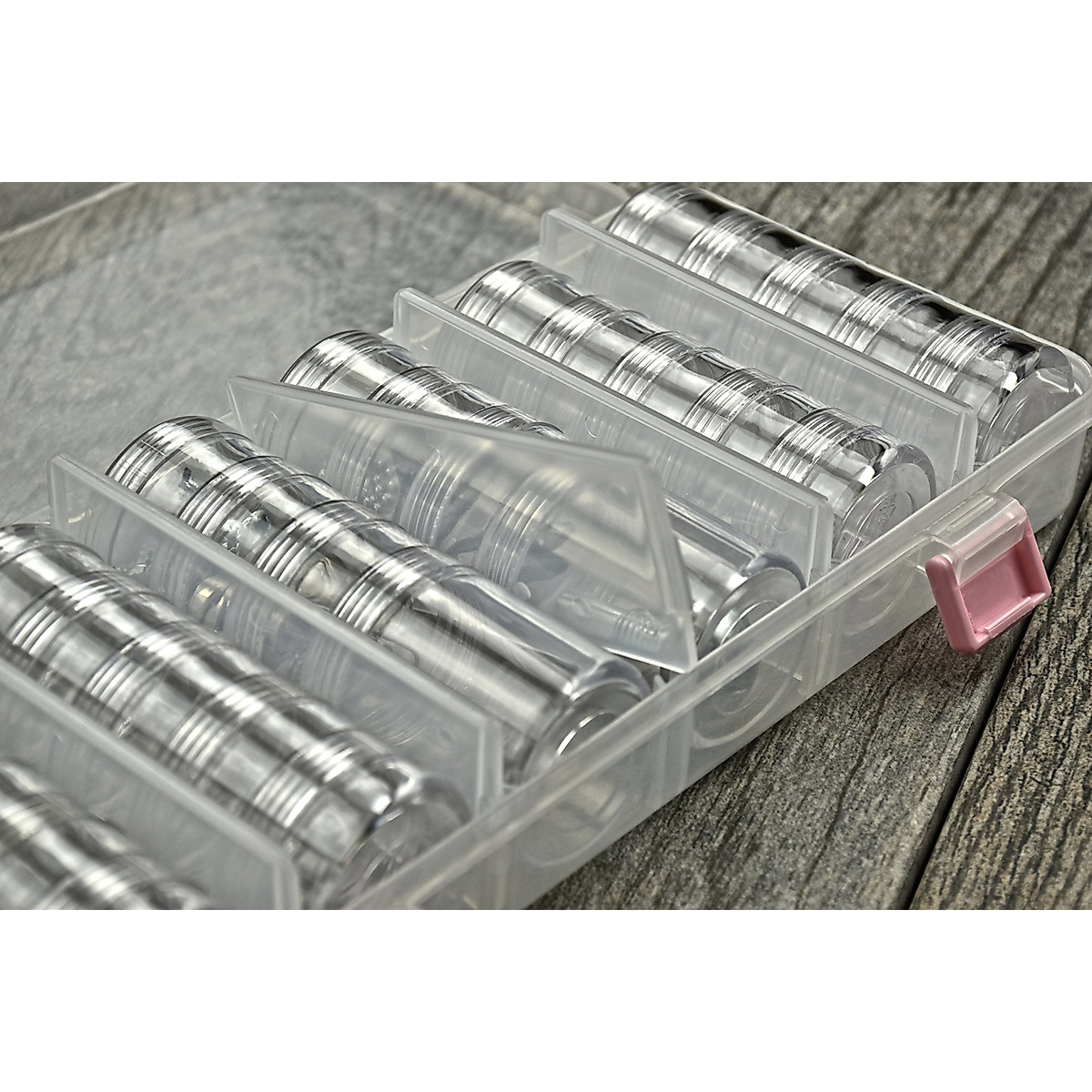 SE 28-in-1 Round Containers Inside a Plastic Storage Box with Stackable Screw-On Lids - 87138DB