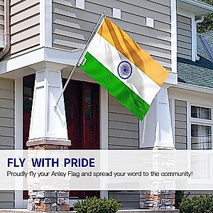 Anley Fly Breeze 3x5 Foot India Flag - Vivid Color and Fade proof - Canvas Header and Double Stitched - Indian National Flags Polyester with Brass Grommets 3 X 5 Ft
