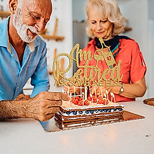Cos mos I'm Retired Cake Topper - The Legend Has Retired Cake Decoration - Happy Retirement Party Decorations Supplies(Gold)