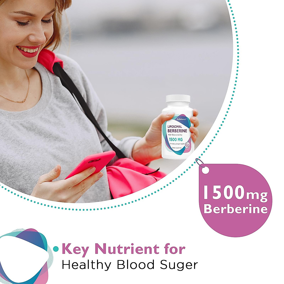 Berberine HCL Supplement 1500mg - High Bioavailability Liposomal Berberine Capsules for Women and Men, AMPK Activator
