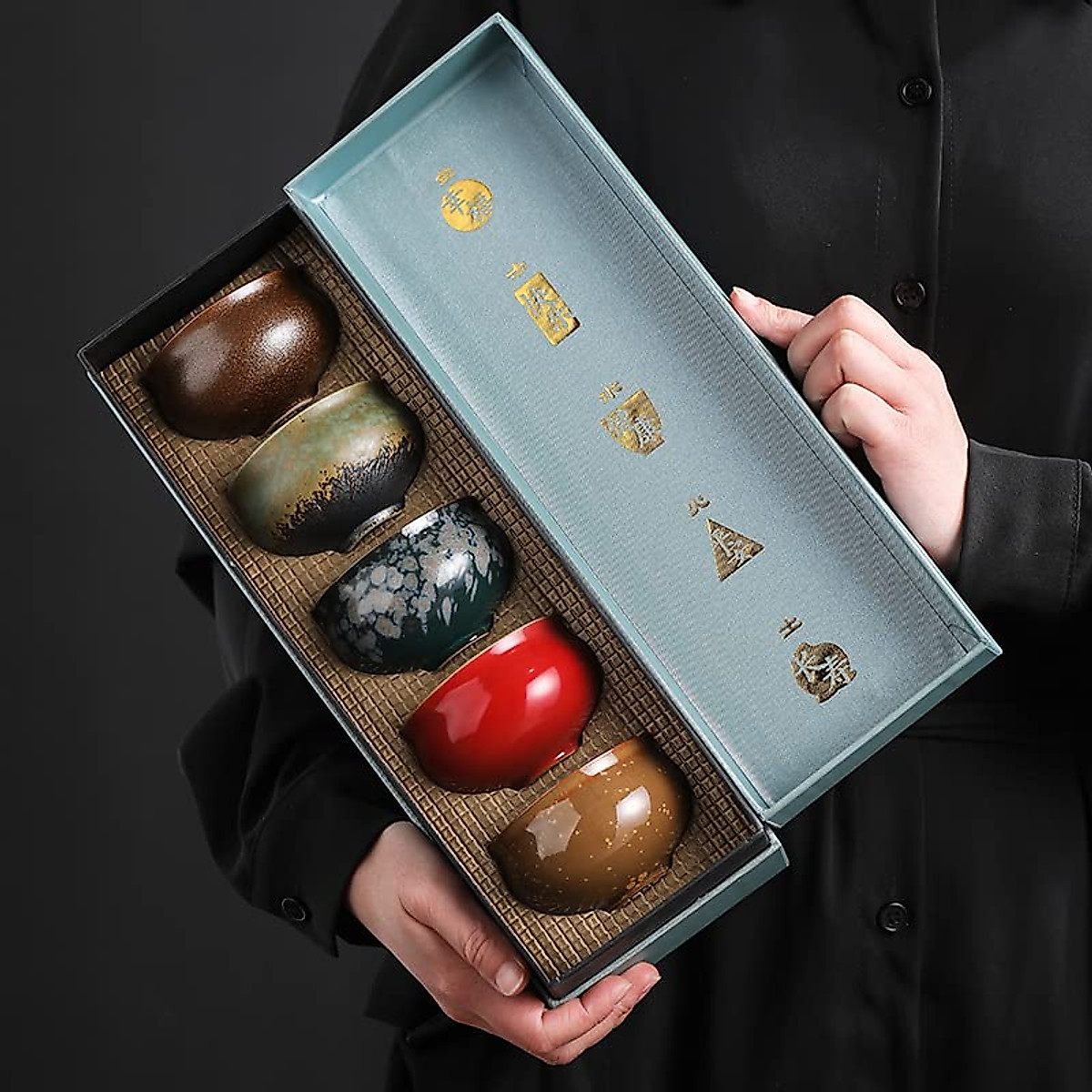 Handmade Tea Cup,Tea Cup Set of 5,Kung Fu Tea Cup,Tea Cup Without Handle,Small teacups Bulk,Traditional Chinese Tea Cup