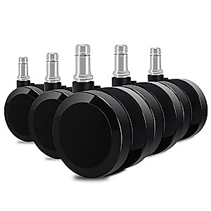 Herman Miller 60mm (2.36") Office Chair Caster Wheels Replacement (Set of 5, Black), Heavy Duty, Universal Size, Fit Most Brand Chair