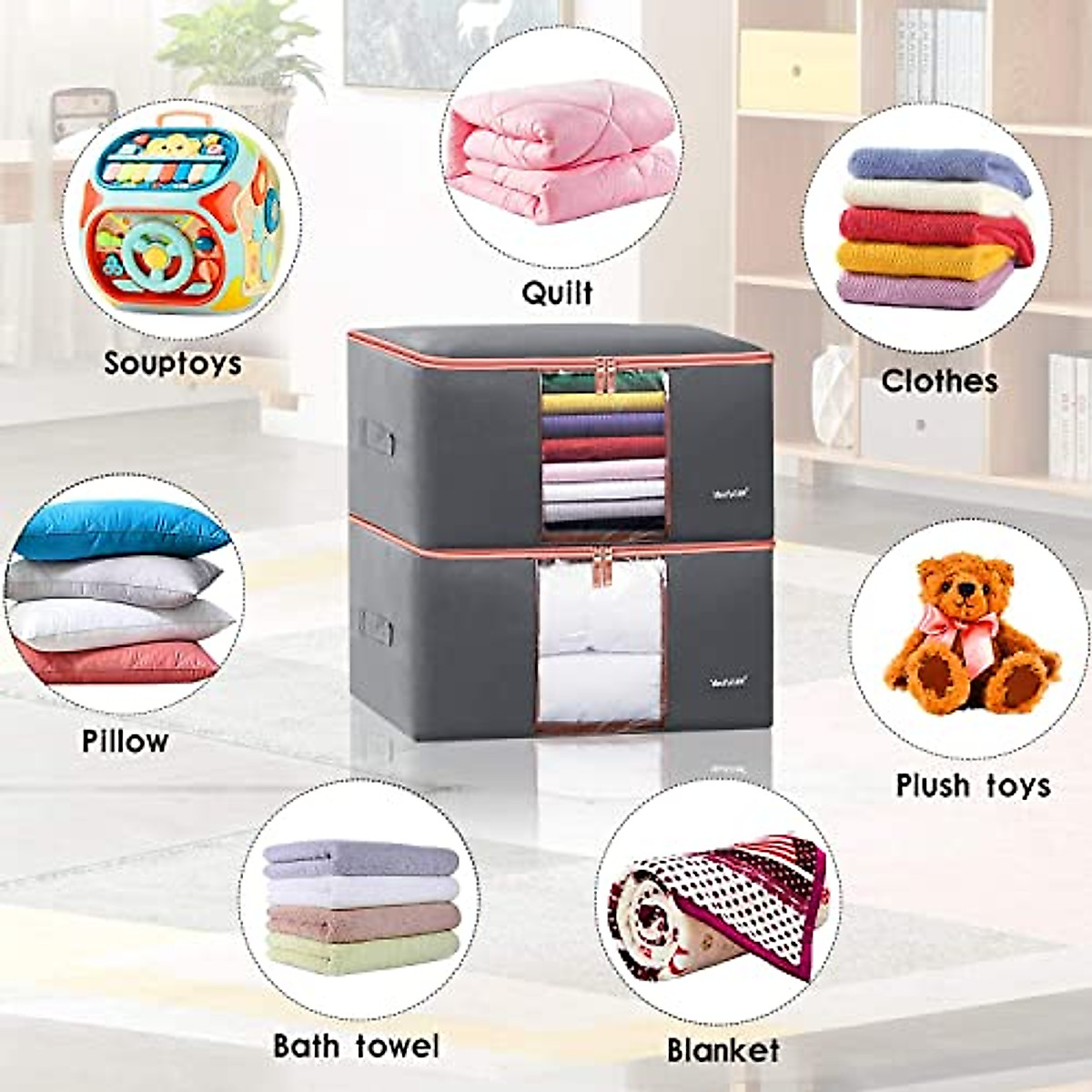 100L Waterproof Clothes Storage Bag 70L Waterproof Transparent Storage Bins