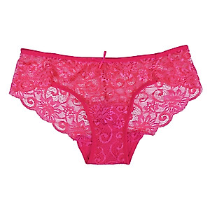 Sunm Boutique 6 Pack Womens Underwear Invisible Seamless Bikini Lace Underwear Half Back Coverage Panties X-Large