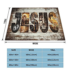 Jesus Christ Blanket Christian Religious Throw Blanket Faith Christian Inspirational Gifts for Women Men Warm Soft Plush Lightweight Fleece Flannel Blanket Winter Bedding Blanket for Kids 40"x50"