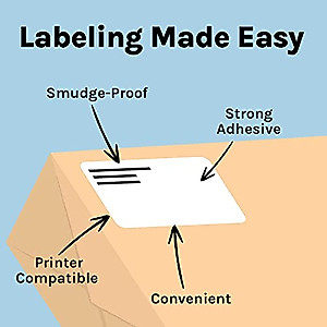 Premium Label Supply White Sticker Shipping Labels – 4" x 5" – Laser/Inkjet Compatible – (4 Labels/Sheet), 25 Sheets - 100 Total Adhesive Labels