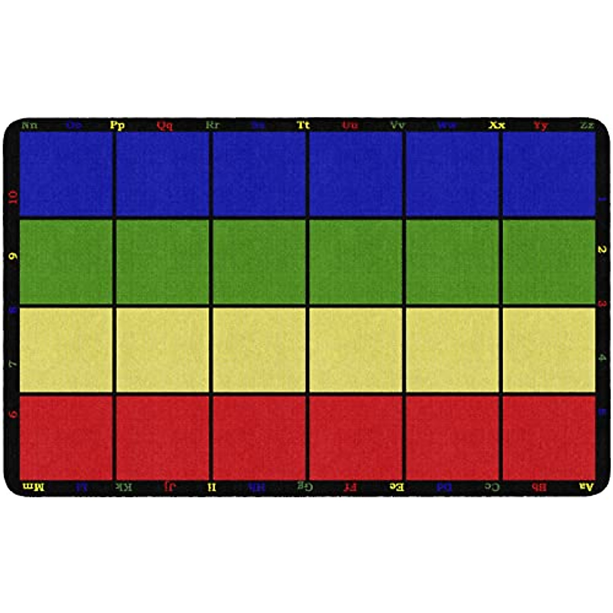 Flagship Carpets Learning Grid Colorful Numbers and Letters Kids Seating Area Rug for Classroom, Play Area Mat, Home Learning or Kids Room Carpet, 7'6" x 12', Seats 24