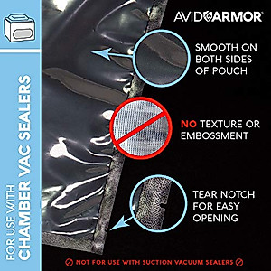 Avid Armor – Chamber Machine Pouches, Pre-Cut Chamber Vacuum Sealer Bags, Heavy Duty Seal Pouch, BPA-Free Chamber Sealer, 8 x 12 inches, Pack of 250 Vacuum Chamber Pouches