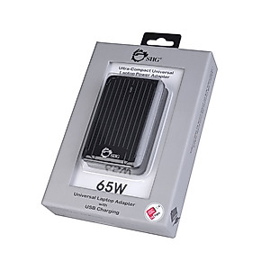 SIIG (AC-PW1112-S1) Ultra-Compact Universal Laptop Power Adapter -65W for Samsung Sony Dell HP Lenovo IBM Acer Gateway Acer Fujitsu Toshiba Liteon Delta Compaq , Black