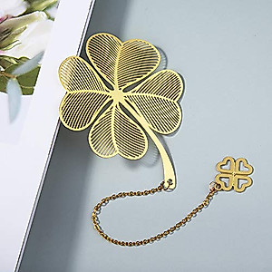 4 Pack Metal Bookmarks with Chain, Golden Hollow Bookmark for Book Lovers, Writers, Readers, Children, Teens, Men, Women, Adults